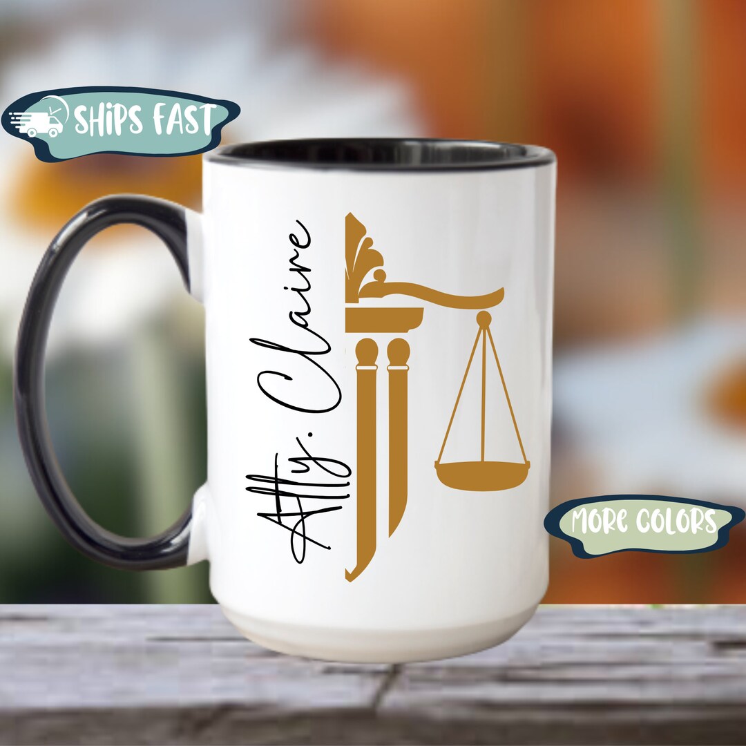 Lawyer Gift, Personalized Lawyer Coffee Mug With Name, Custom Attorney ...