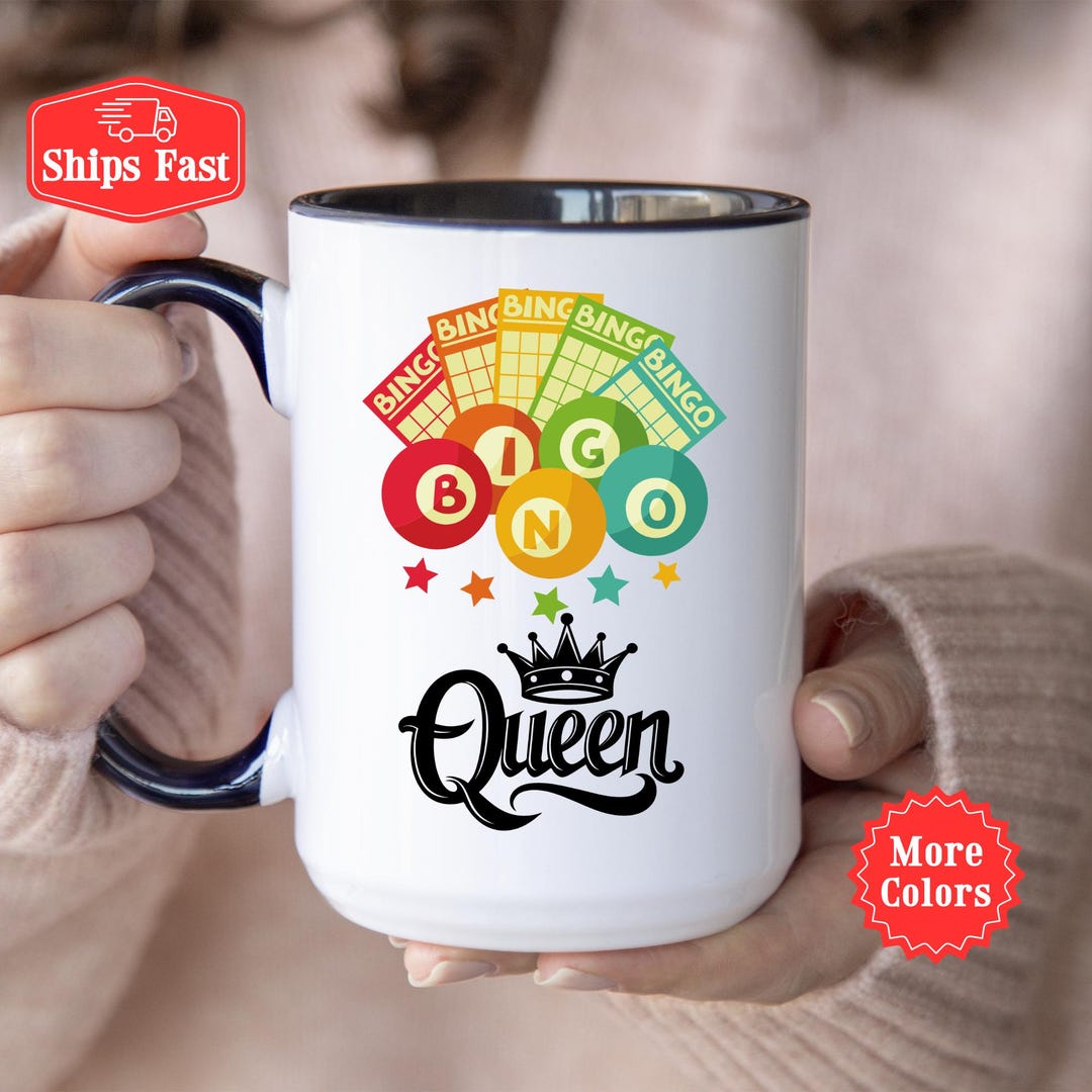 Bingo Queen Gift, Bingo Queen Coffee Mug, Bingo Player Gift for Grandma ...