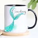 Mermaid Tail Coffee Mug, Mermaid Tail Green, Personalized Mermaid Mug ...