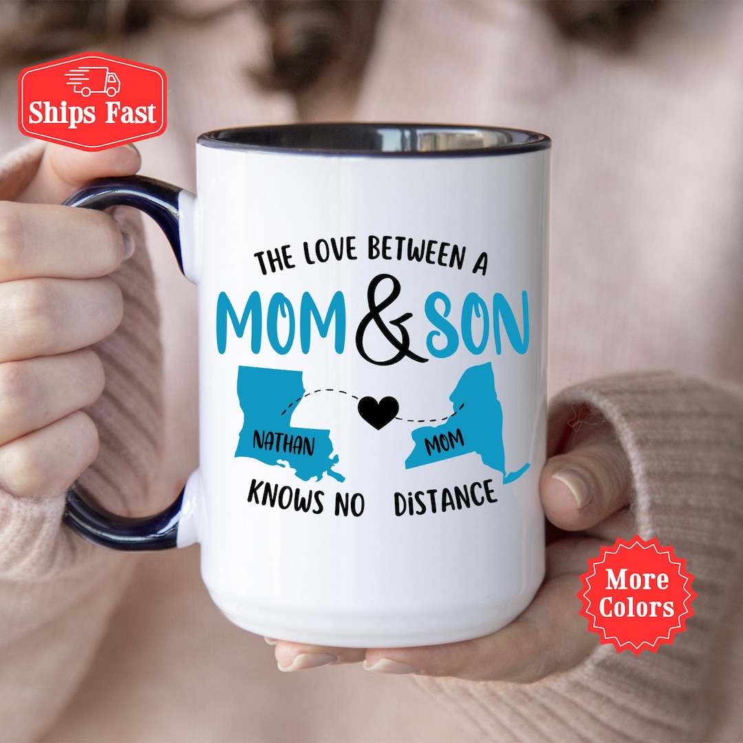 Mother and Son State to State Mug, to My Son From Mom Long Distance ...