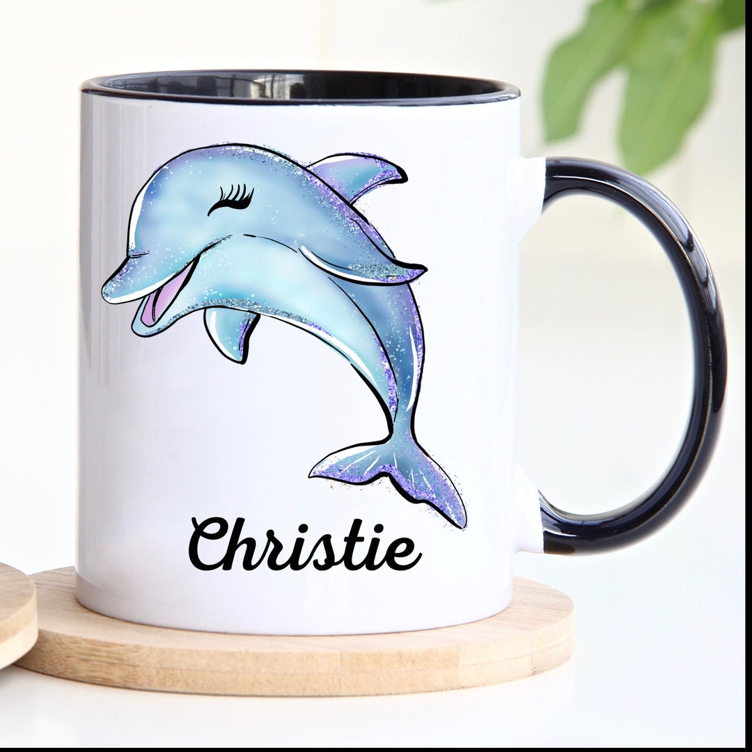 Dolphin Mug, Dolphin Gifts, Personalized Dolphin Mug, Blue Dolphin Mug ...