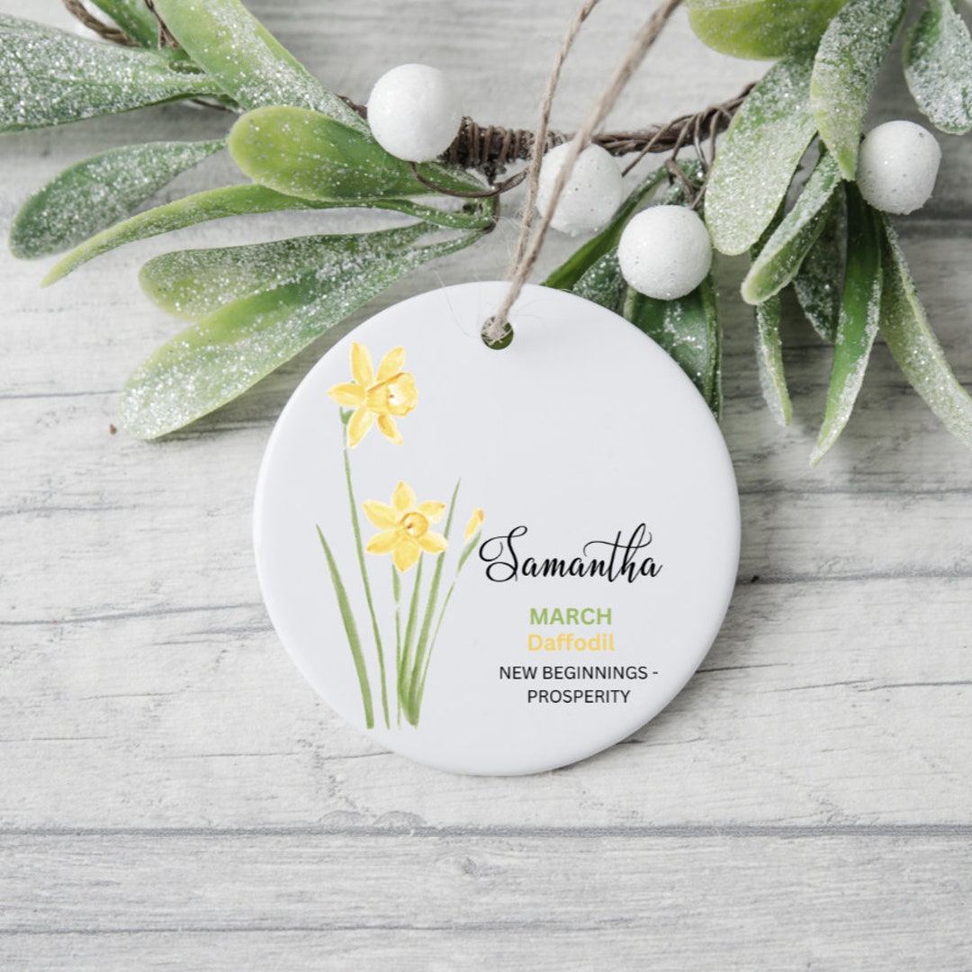 Birth Flower Ornament, Birth Flower Gift, March Flower Definition ...