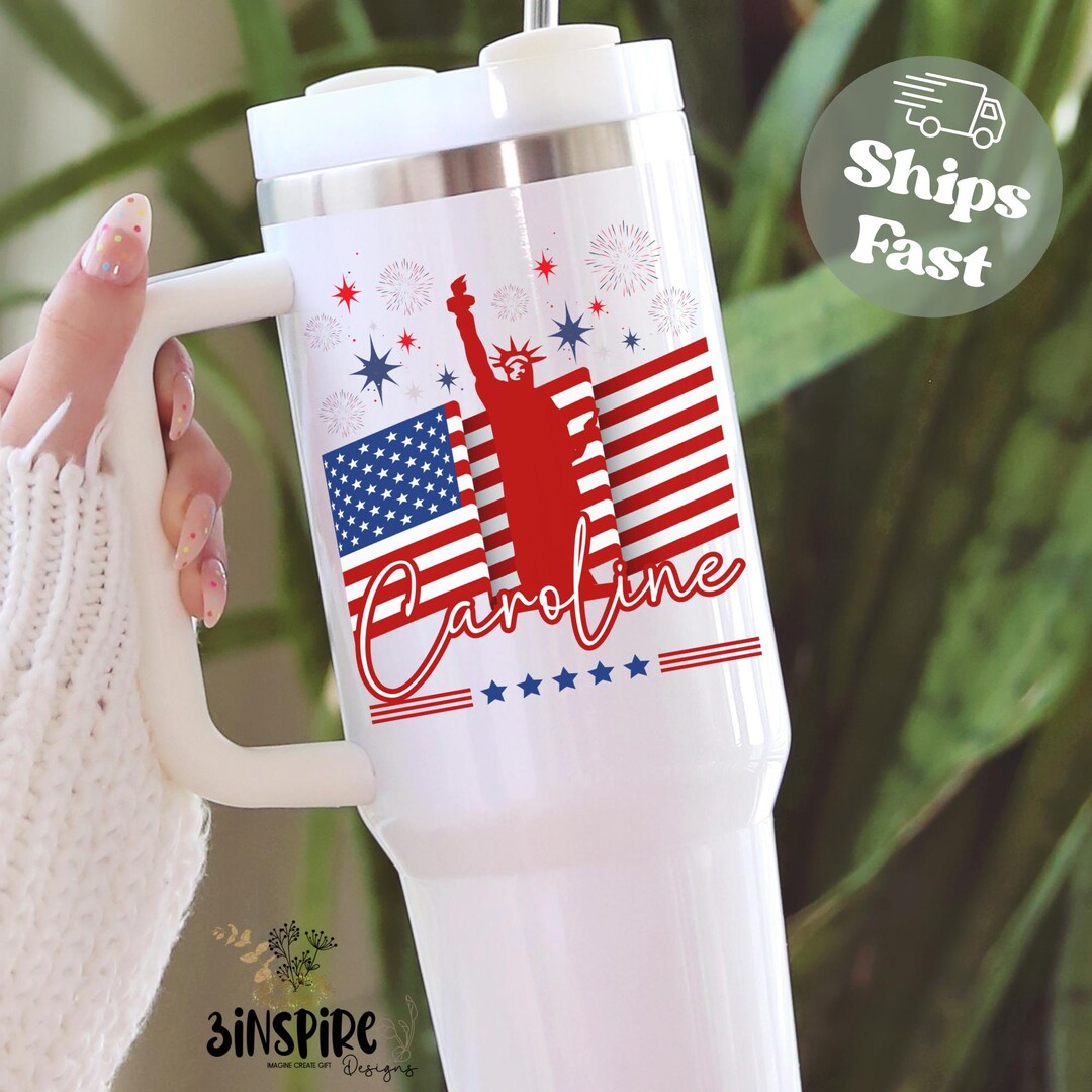 Personalized USA Independence Day Tumbler 40oz, Custom 4th of July ...