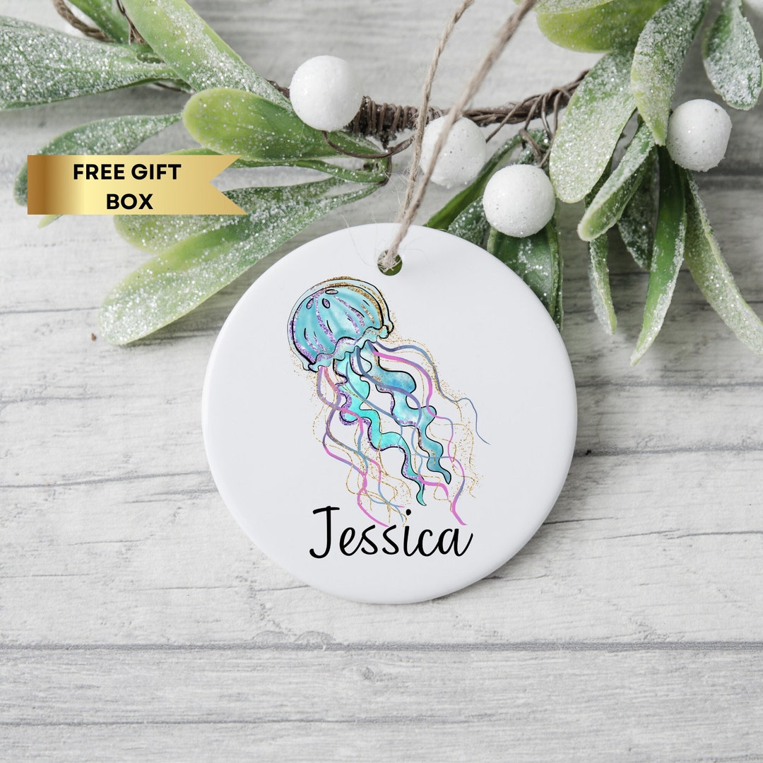 Jellyfish Ornament, Jellyfish Gift, Jellyfish Ornament, Personalized ...