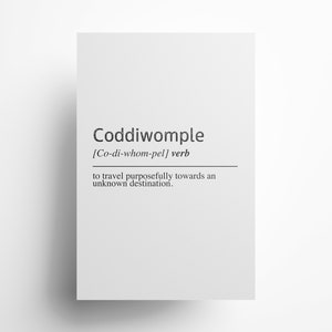 Coddiwomple Definition Print Définition Poster - Etsy France