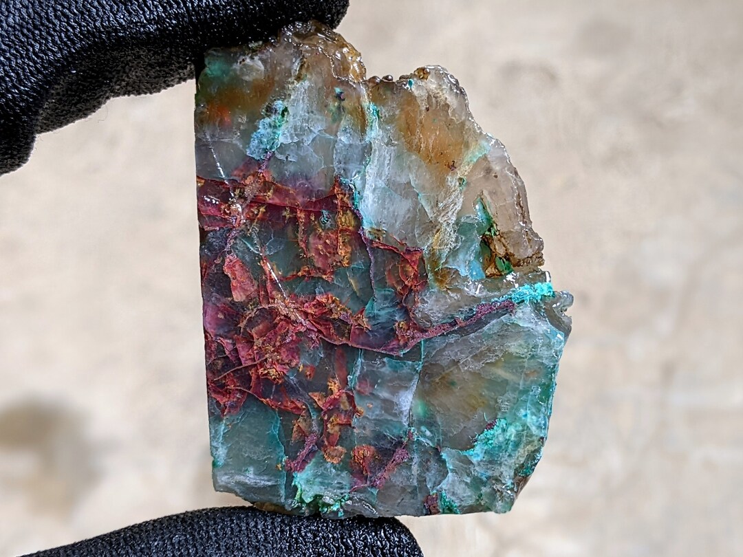 Specimens - Slabs - Very Beautiful Gem Silica Blend With Chrysocolla ...
