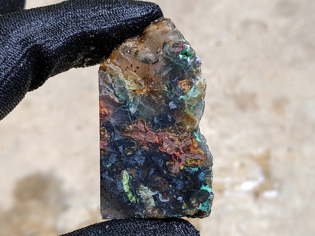 Specimens - Slabs - Very Beautiful Gem Silica Blend With Chrysocolla ...