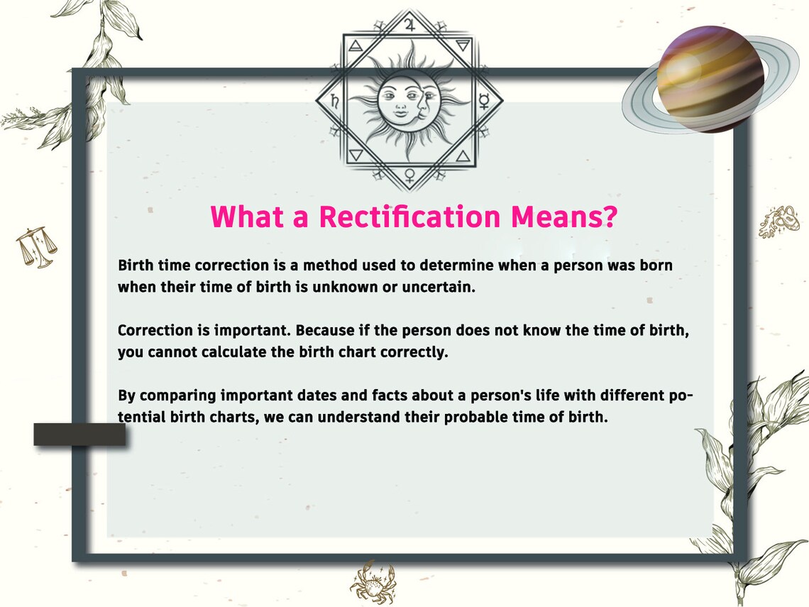 Birth Time Rectification, Calculation of Birth Time, Natal Chart ...