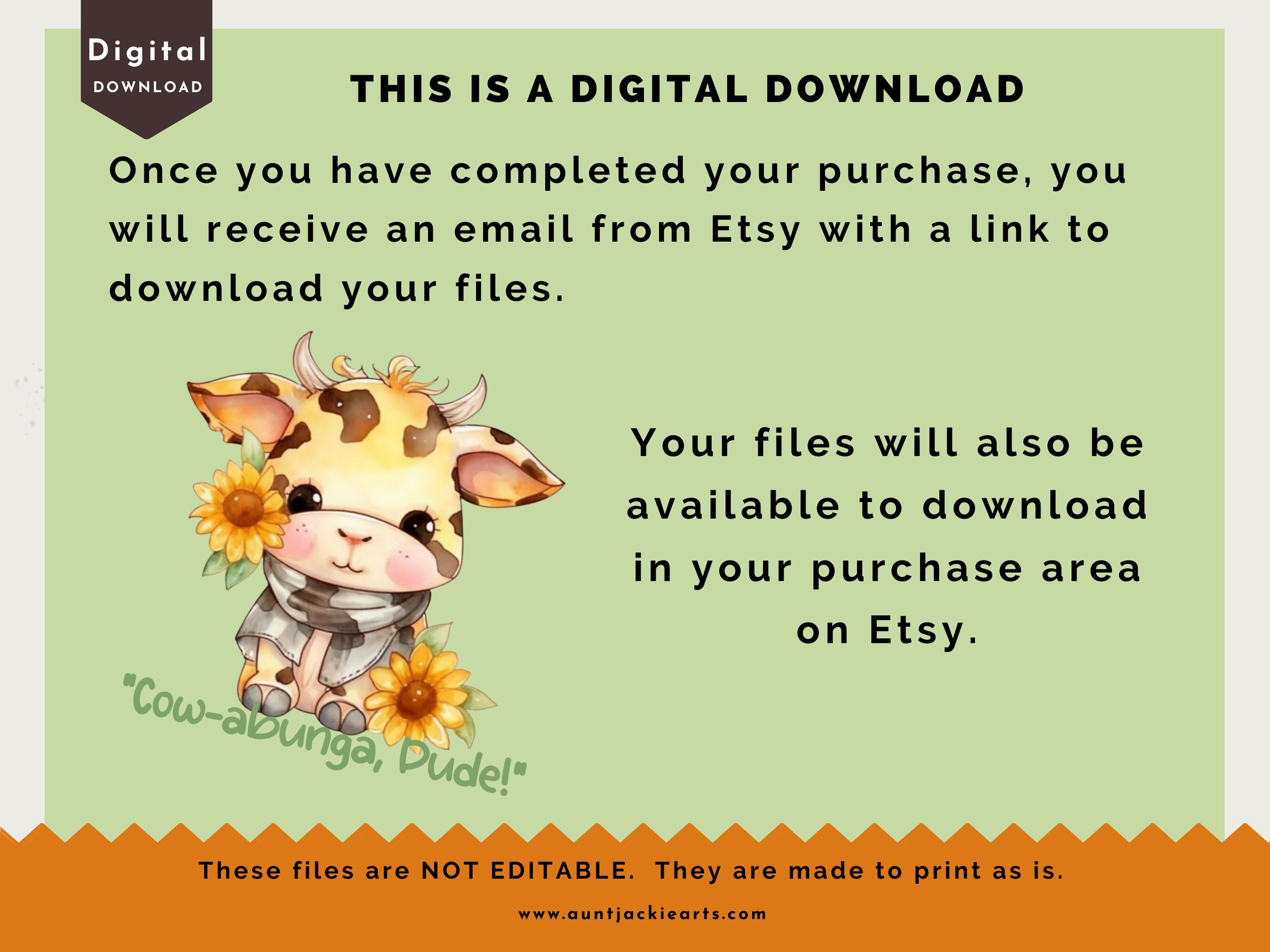 Cow-abunga Dude Clip Art Cute Cow PNG SVG and Sublimation - Etsy