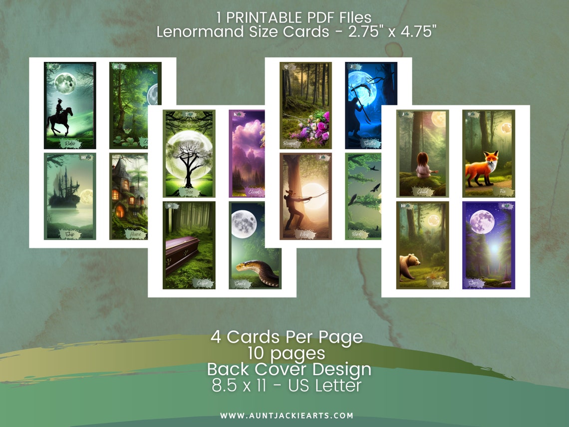 LENORMAND DECK, Oracle Card Deck, Indie Oracle Deck, Divination Tools ...