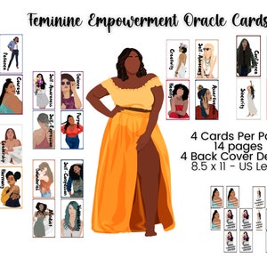 PRINTABLE Cards, Oracle Card Deck, Feminine Empowerment, 40 Cards ...