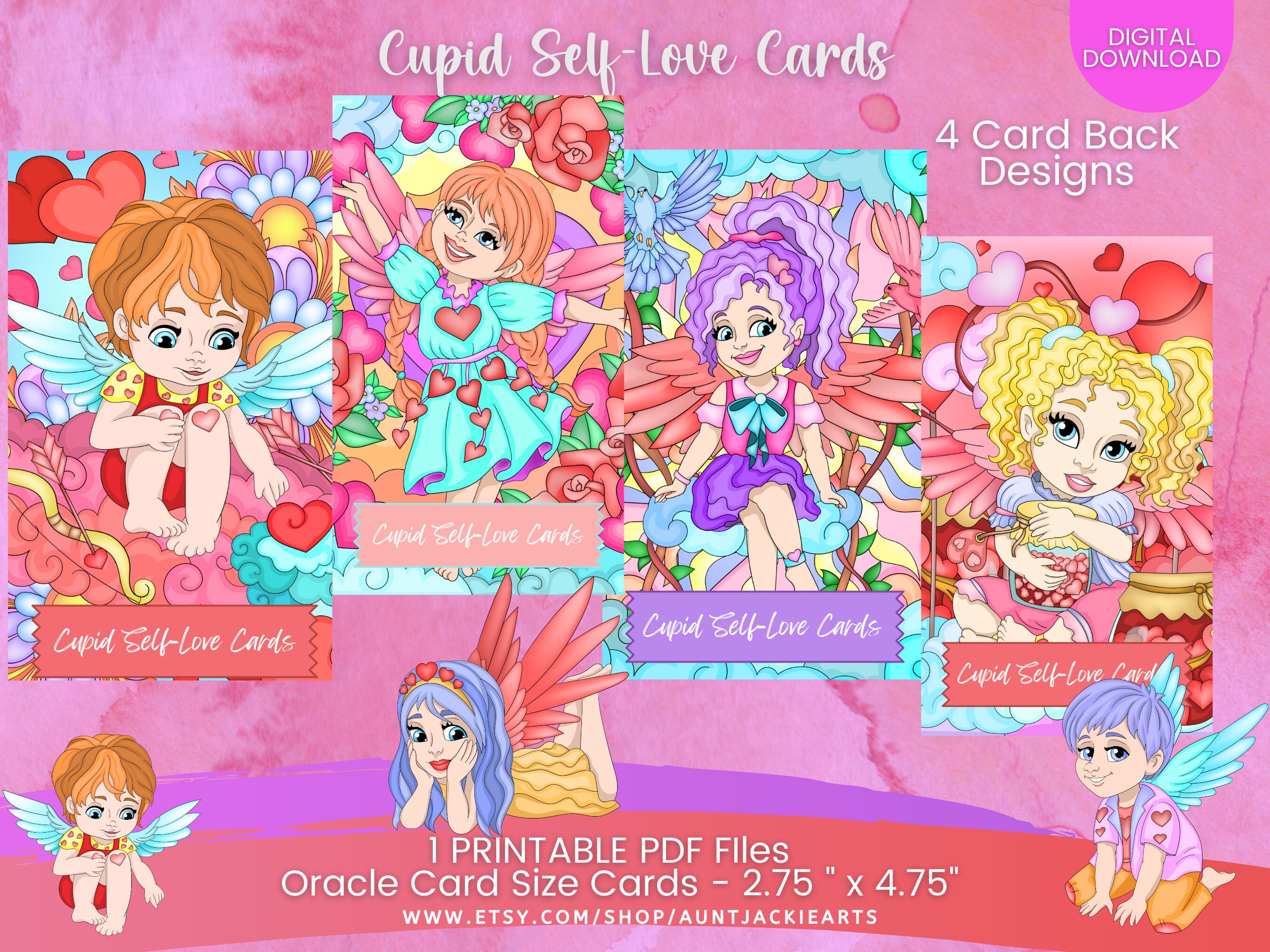 PRINTABLE CARD Deck Cupid Self-love Cards Affirmation Cards - Etsy