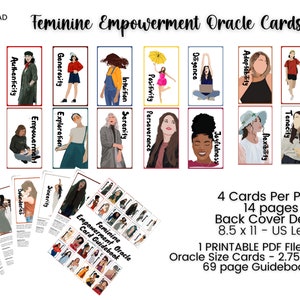 PRINTABLE Cards, Oracle Card Deck, Feminine Empowerment, 40 Cards ...