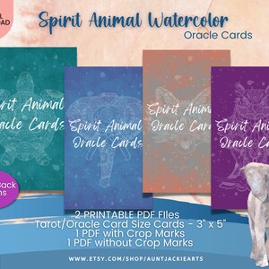 PRINTABLE CARD Deck Spirit Animal Watercolor Oracle Card - Etsy Australia