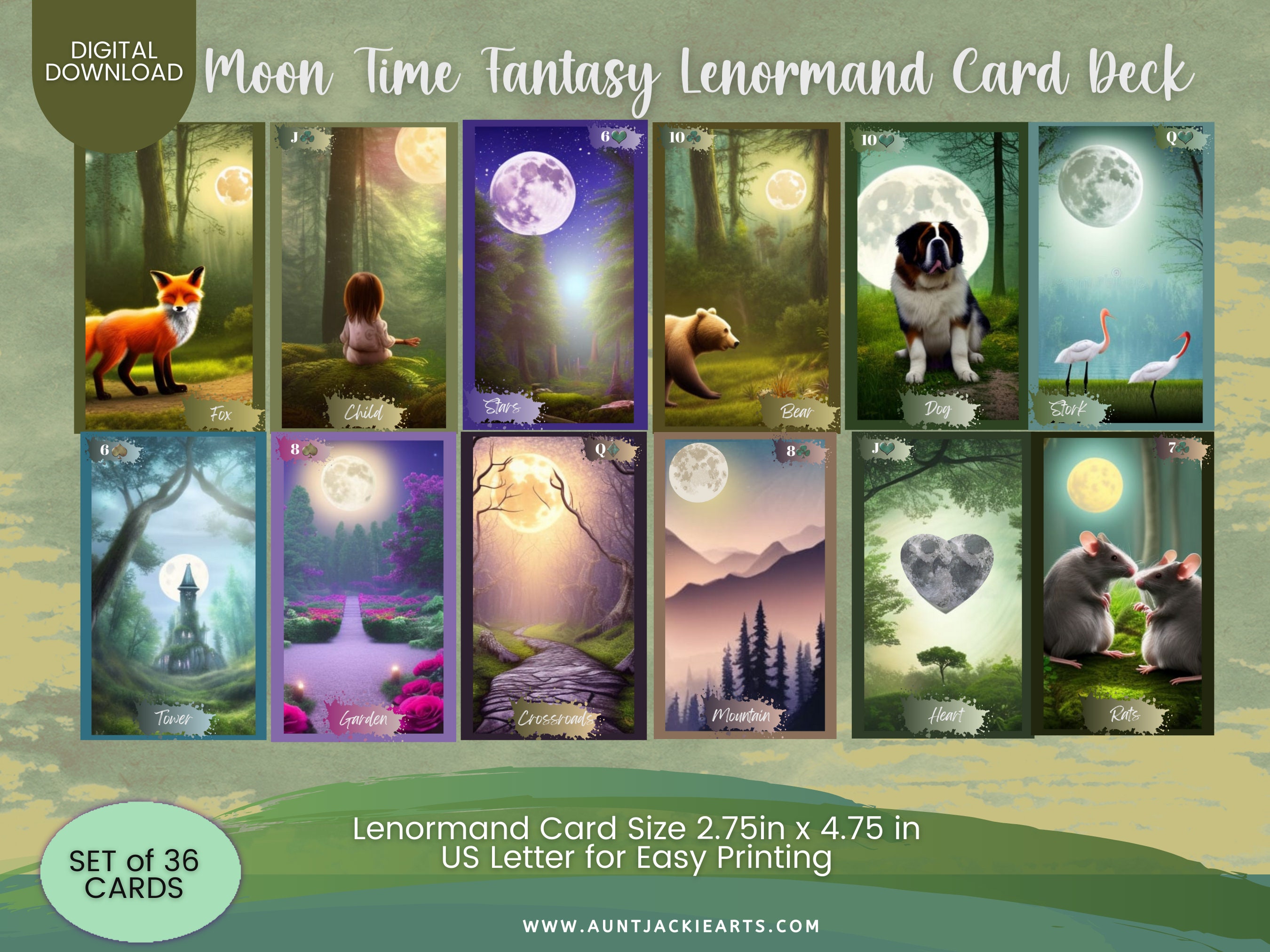 LENORMAND DECK, Oracle Card Deck, Indie Oracle Deck, Divination Tools ...