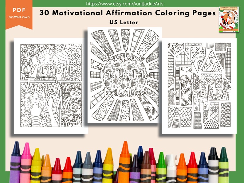 PRINTABLE COLORING Pages Spirit Animal Motivational & Affirmation ...