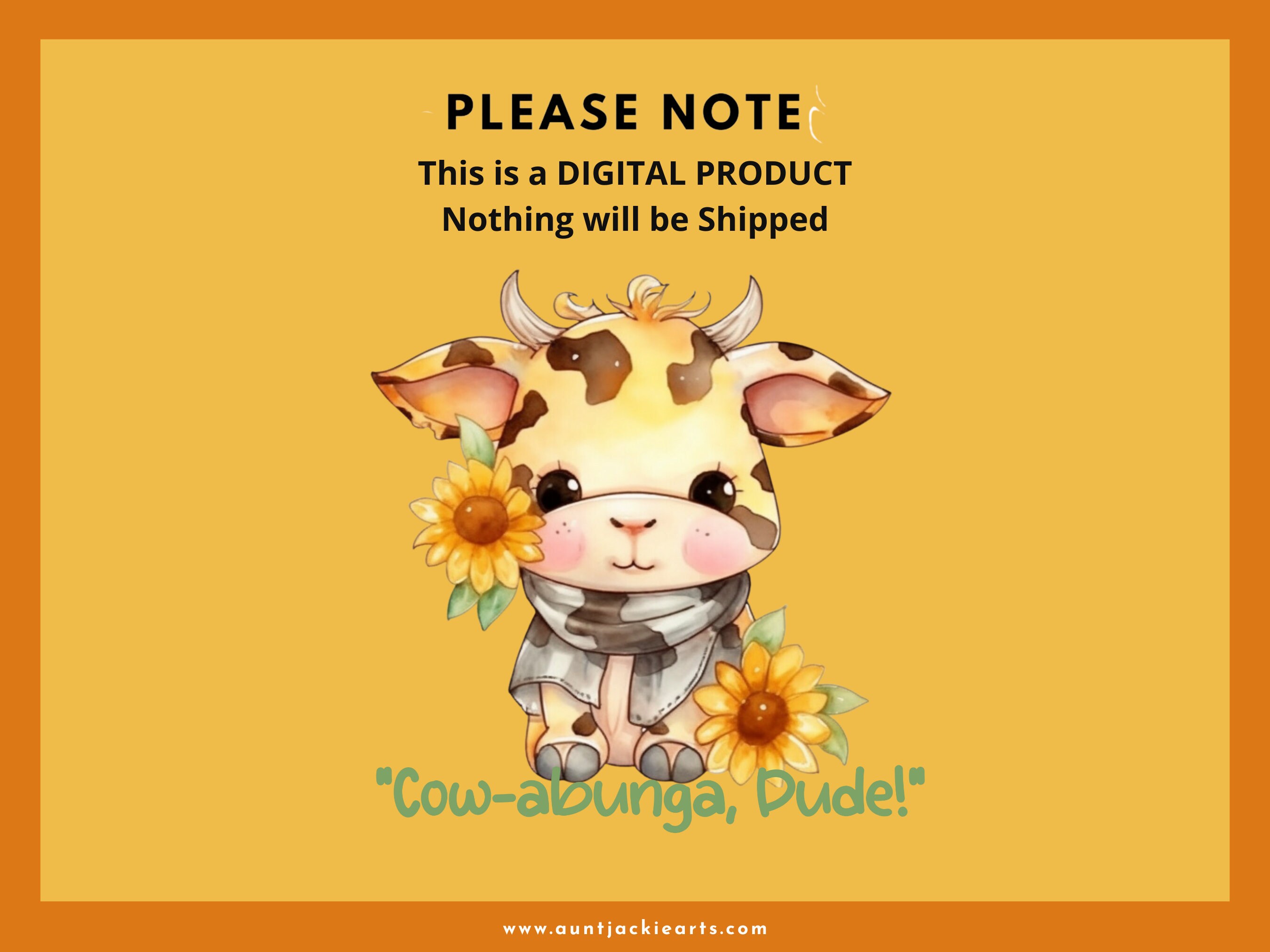 Cow-abunga Dude Clip Art Cute Cow PNG SVG and Sublimation - Etsy