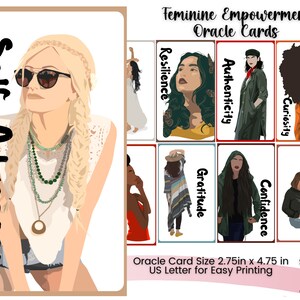 PRINTABLE Cards, Oracle Card Deck, Feminine Empowerment, 40 Cards ...