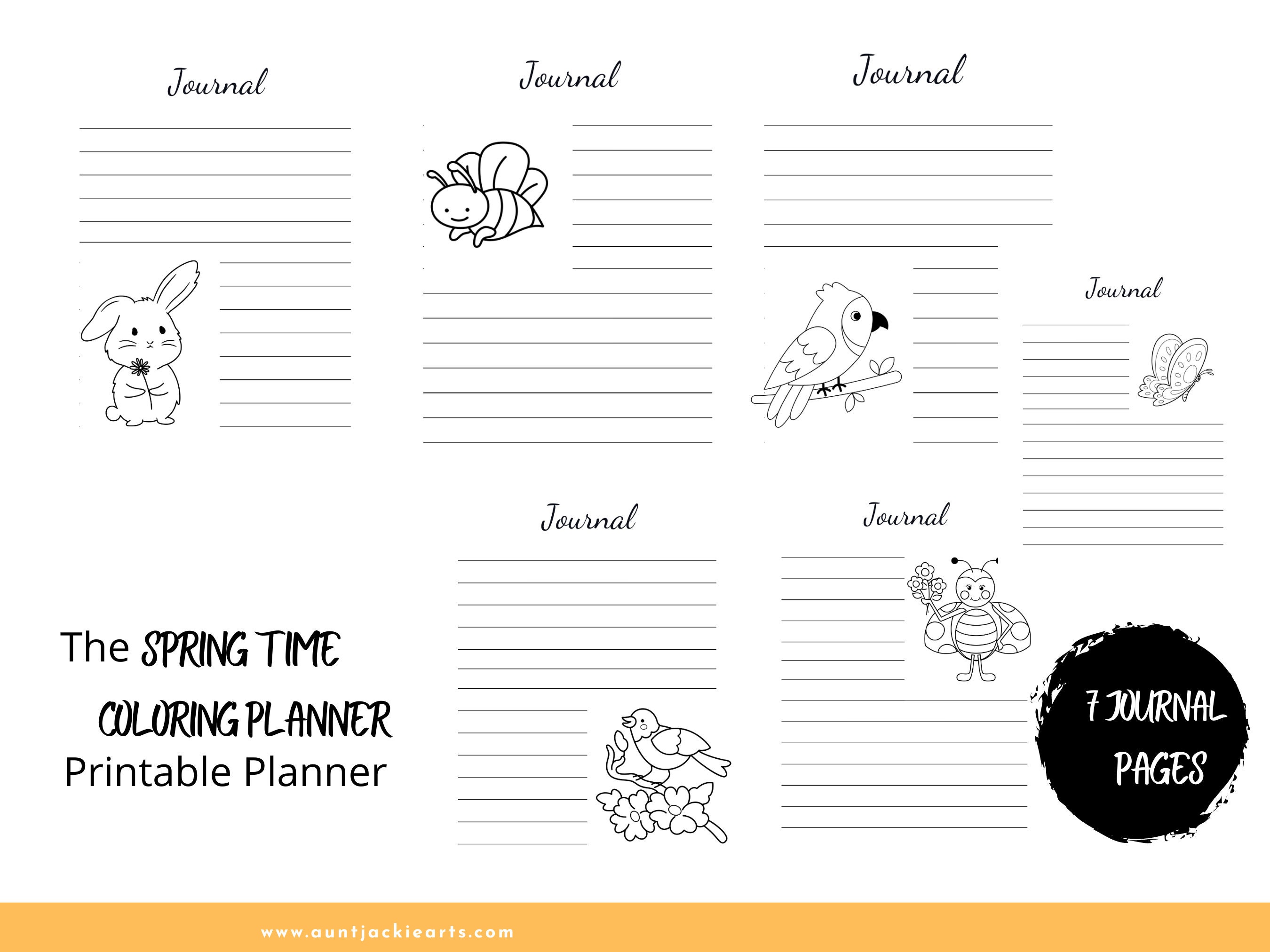 Spring Coloring Planner, PRINTABLE, Daily Planner, Monthly Planner ...
