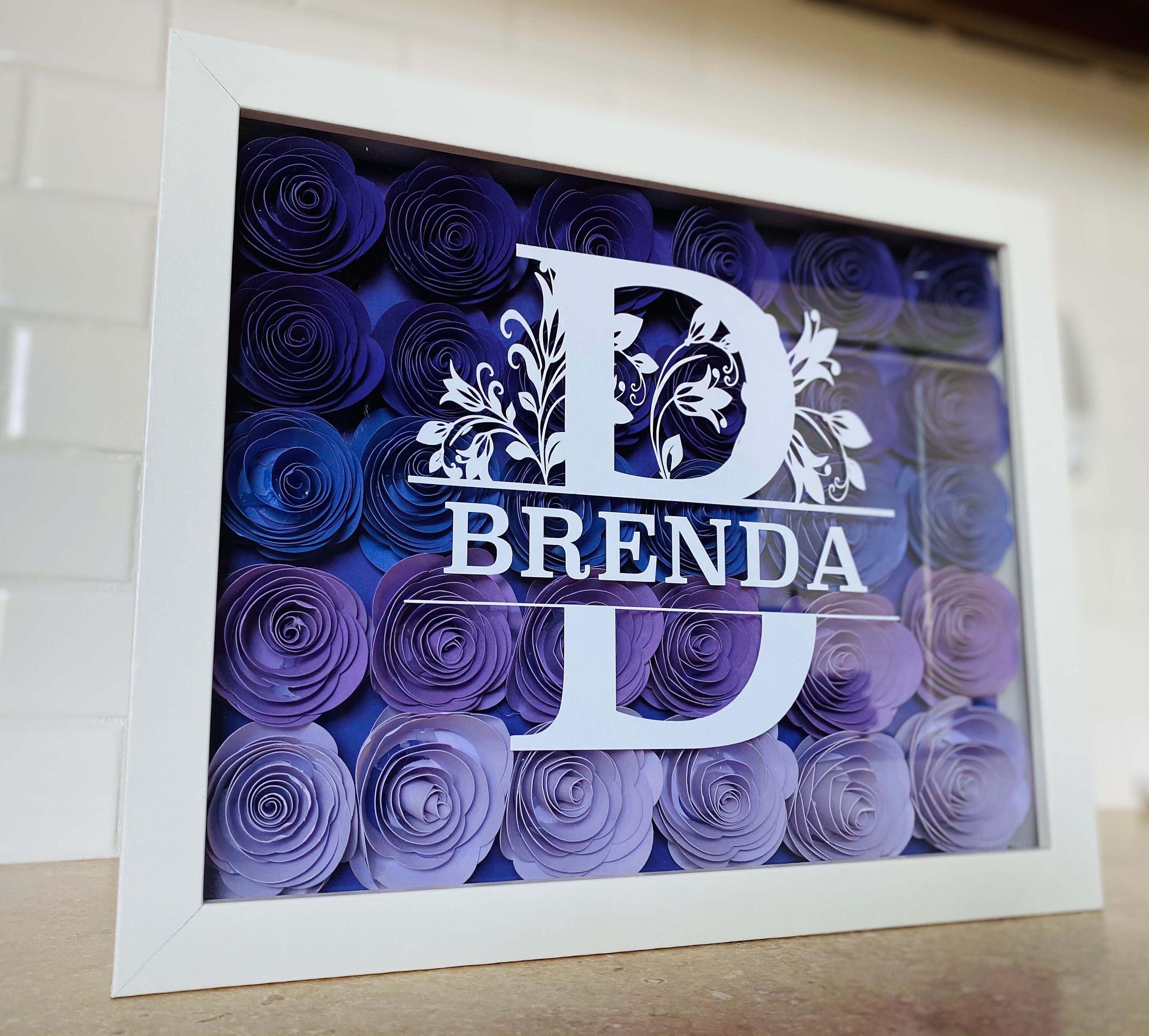 Flower Shadow Box With Personalization 8x10 Frame Size - Etsy