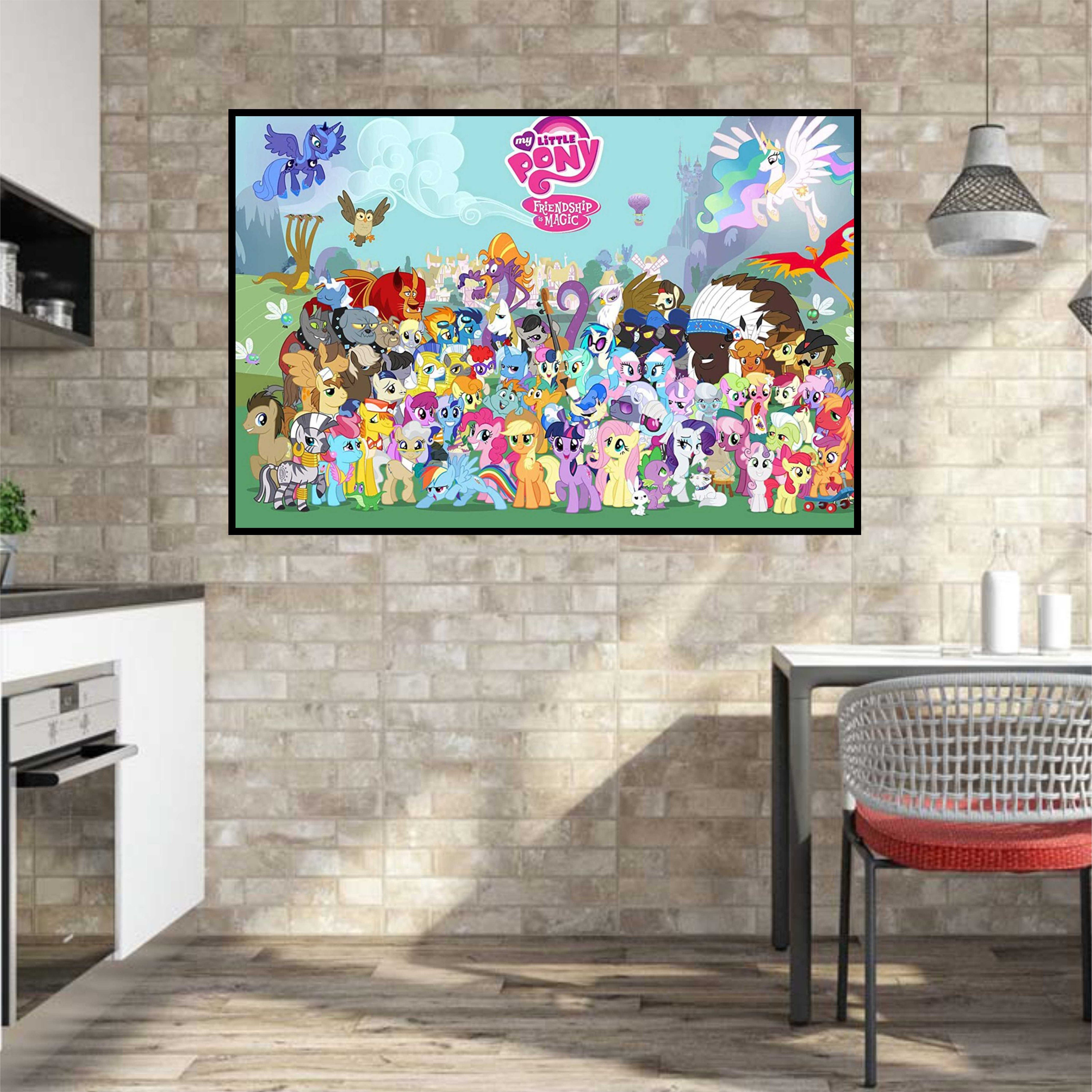 My Little Pony Poster, Friendship is Magic Movie Print, Unframed Canvas ...