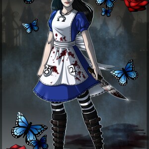 Alice Madness Returns Poster, Unframed Canvas Wall Art, Video Game ...