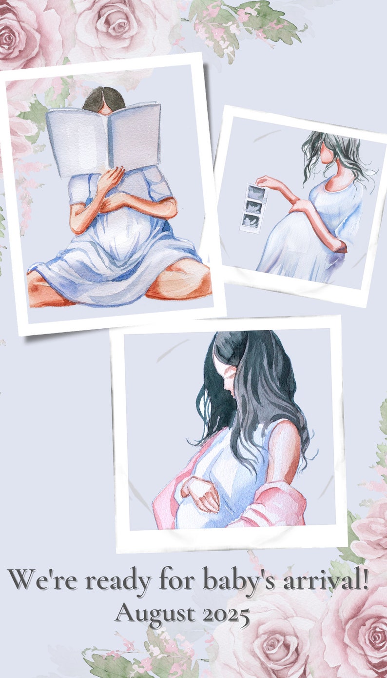 Watercolor Pregnancy Clipart, Baby Shower Clipart, Woman Clip Art ...