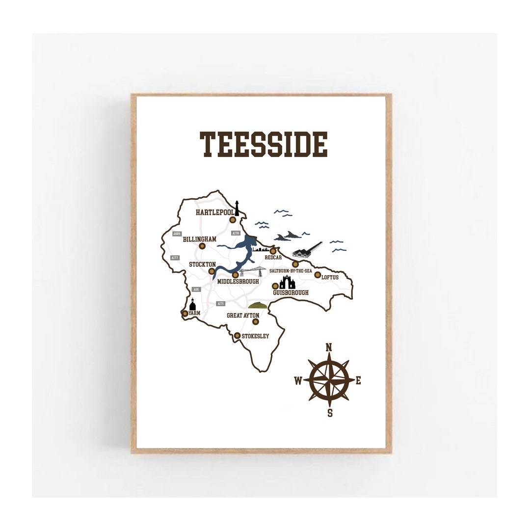 Teesside. Map of Teesside. Middlesbrough. Stockton. Redcar. Hartlepool ...