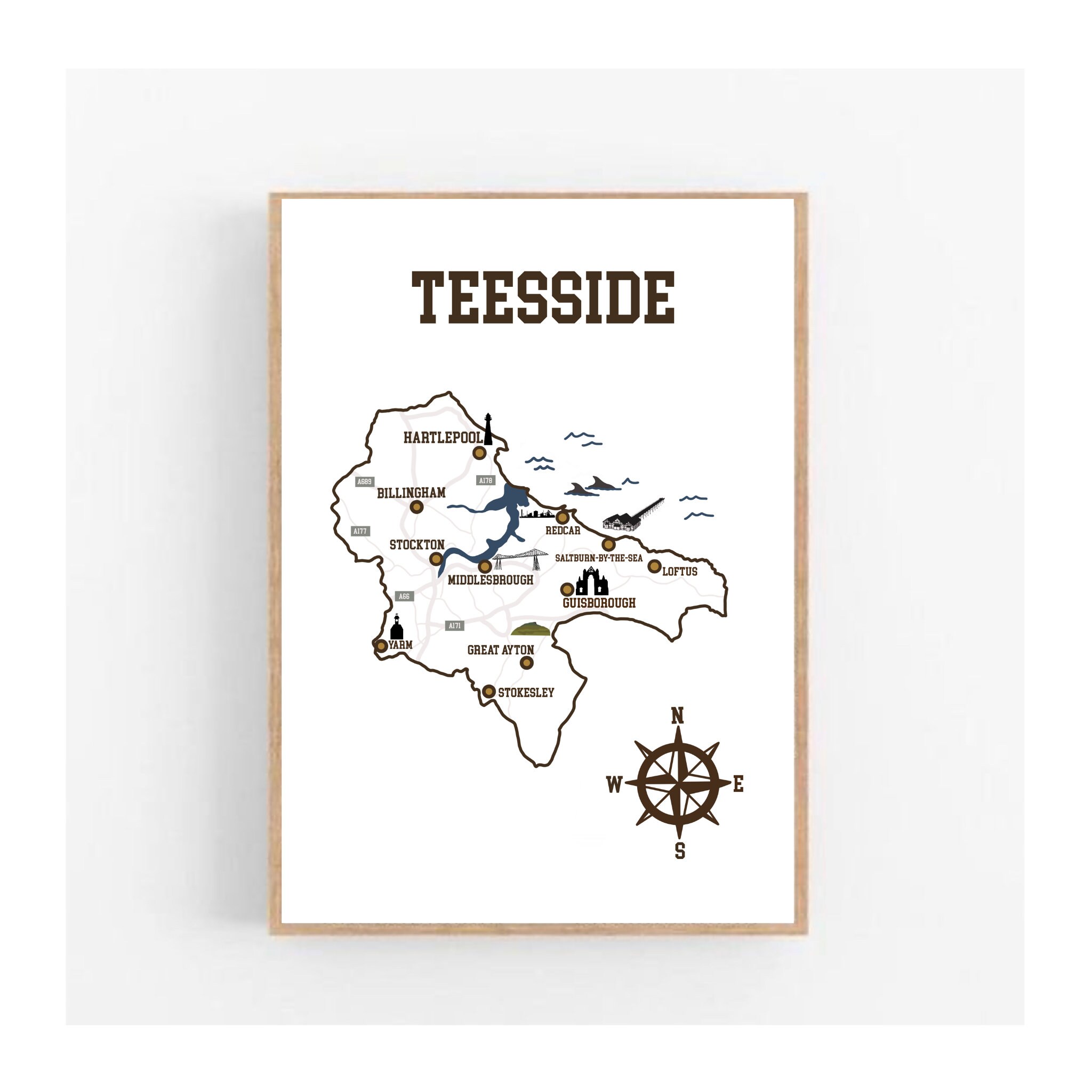 Teesside. Map of Teesside. Middlesbrough. Stockton. Redcar. Hartlepool ...