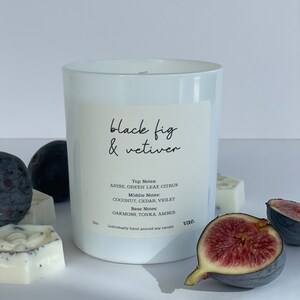 Handmade Black Fig & Vetiver Luxury Soy Candle | Vegan Friendly | Made ...