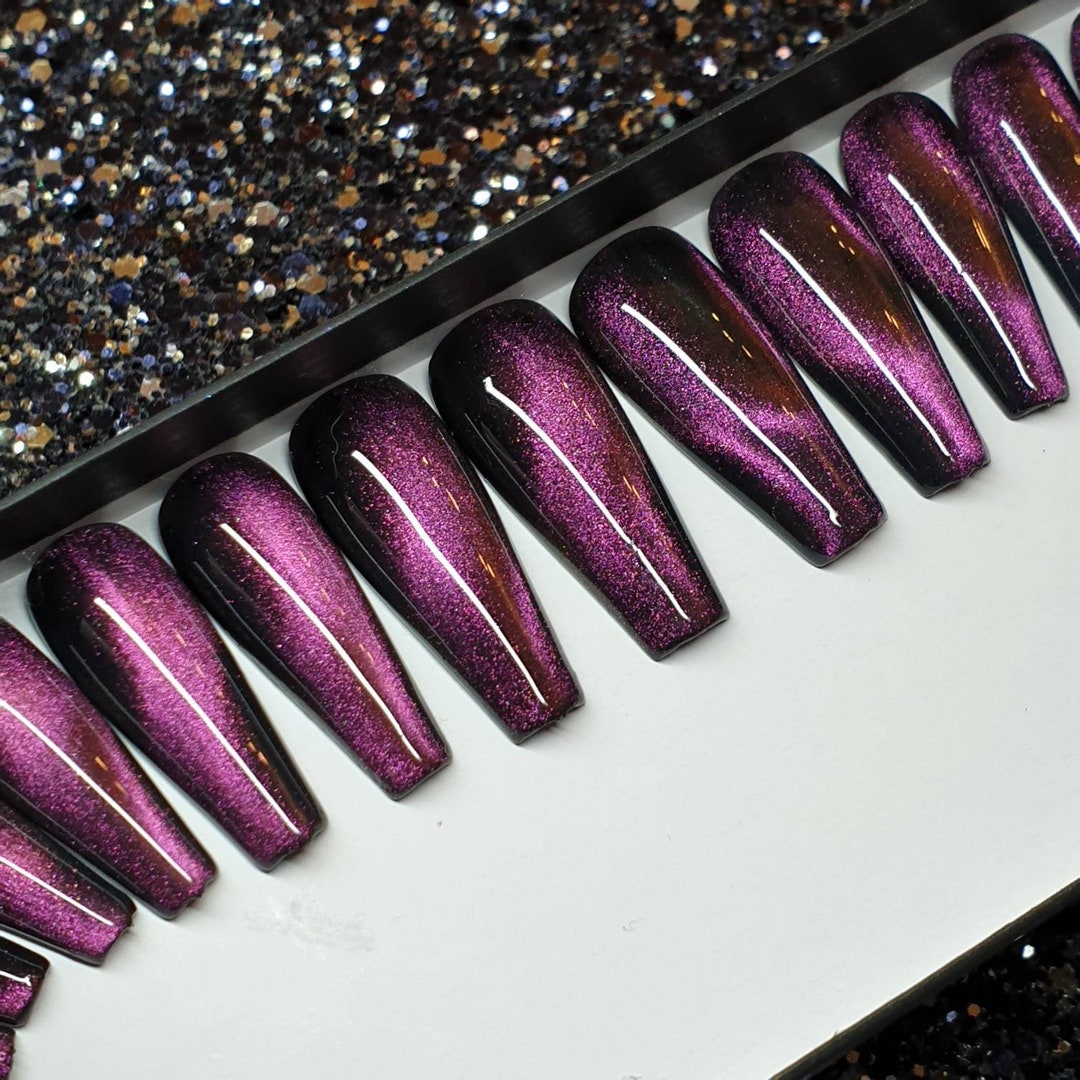 Magnetic Shimmer Finish in Shades of Pinks Purples and Green. Cat Eye ...