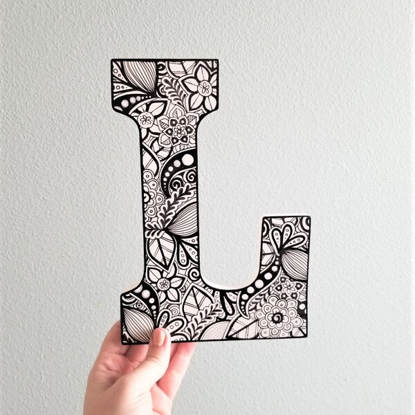 Letter L Zentangle - Etsy