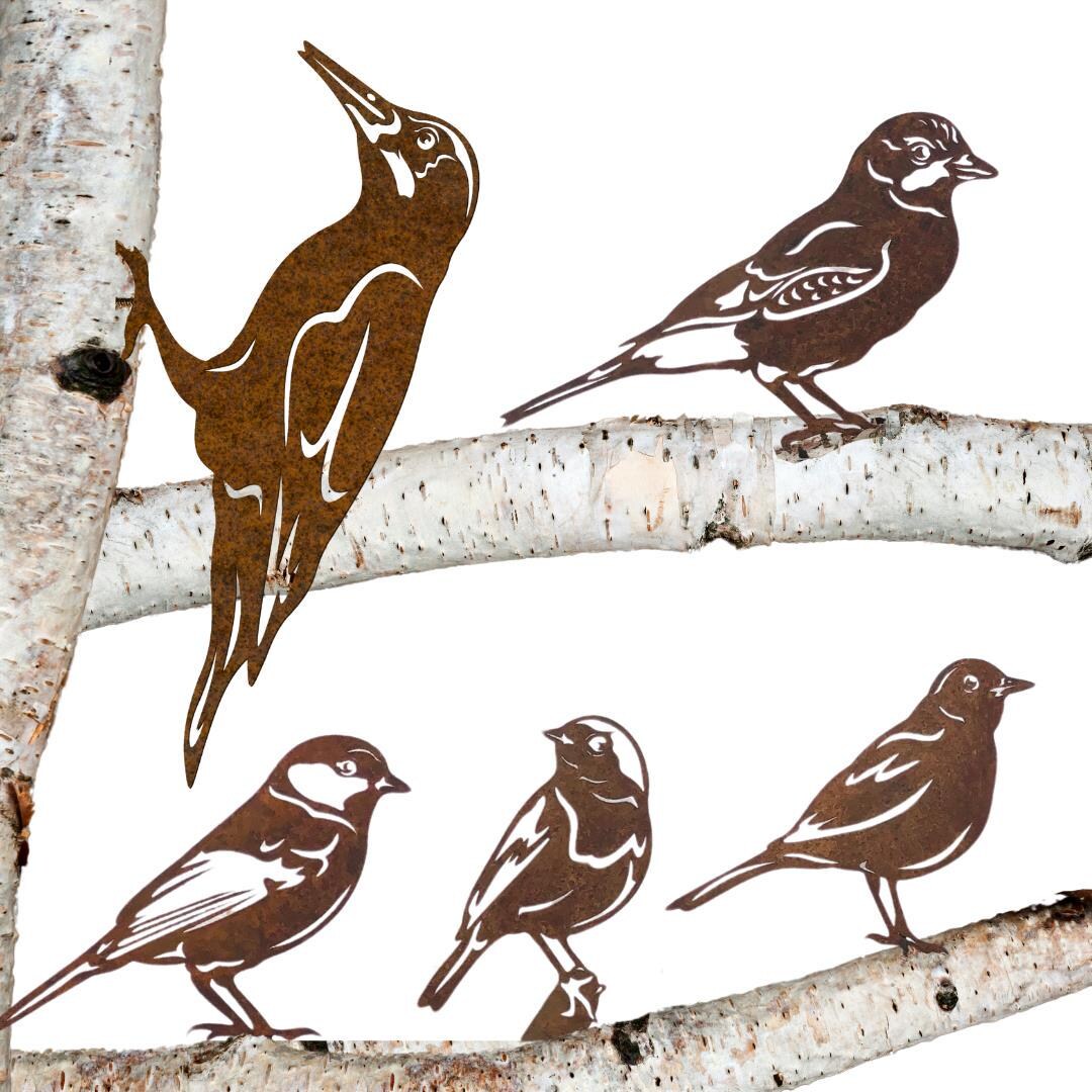 Terma Steel Design Rust Decoration Set 3 Birds Made in Germany With ...