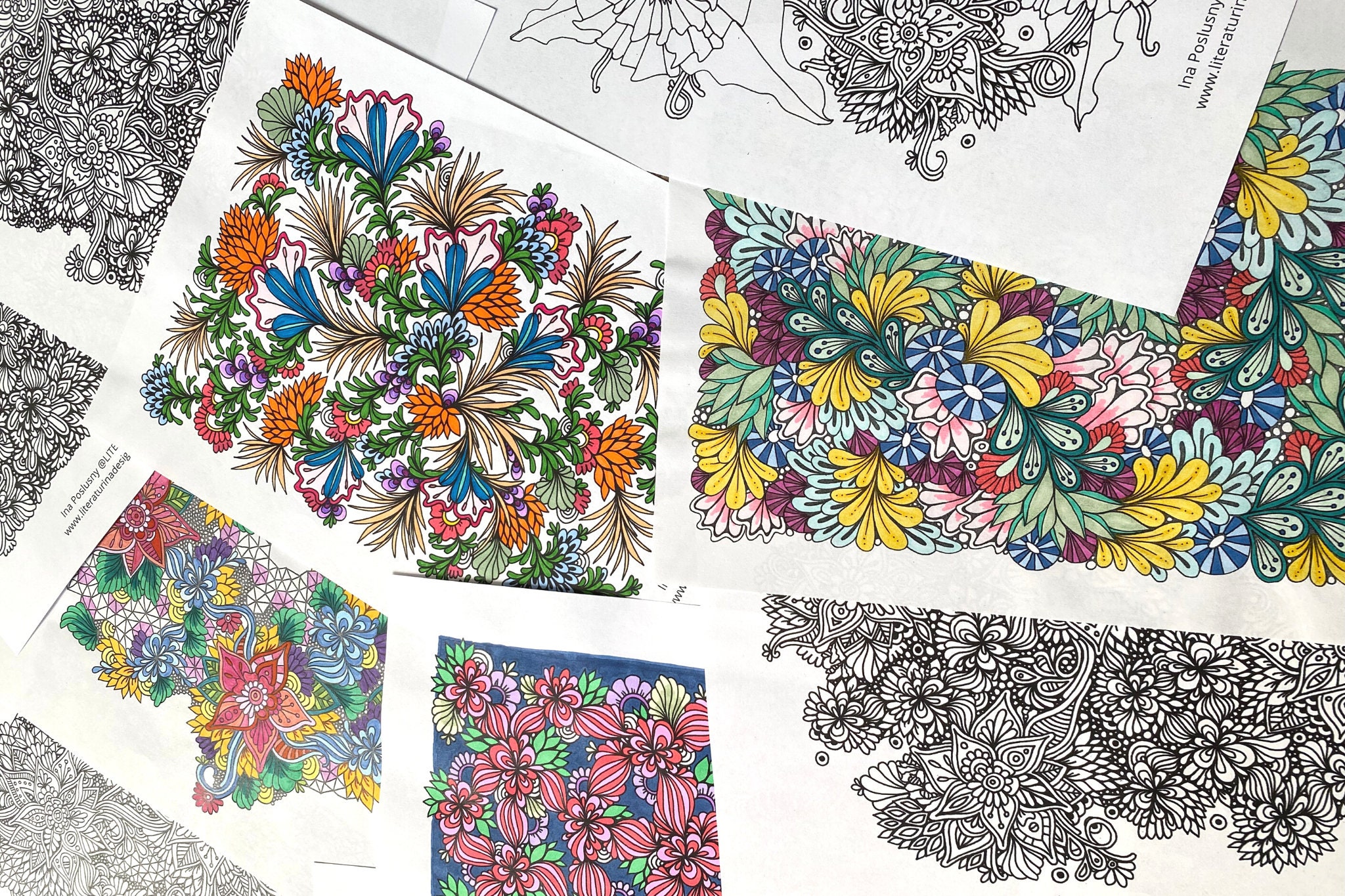 Nature-inspired Coloring Pages for Adults to Relax, Download 11 A4 ...