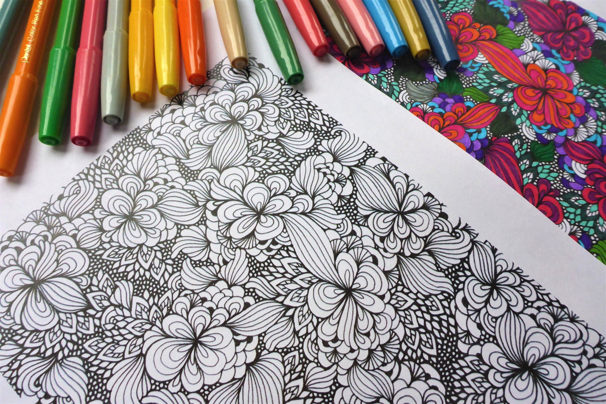Nature-inspired Coloring Pages for Adults to Relax, Download 11 A4 ...