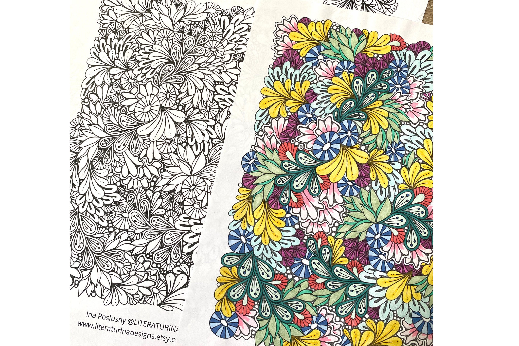 Nature-inspired Coloring Pages for Adults to Relax, Download 11 A4 ...