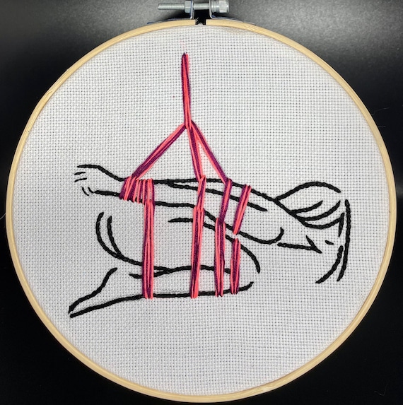 Shibari Embroidery 6inch Hoop NSFW Kink Hand Embroidery - Etsy
