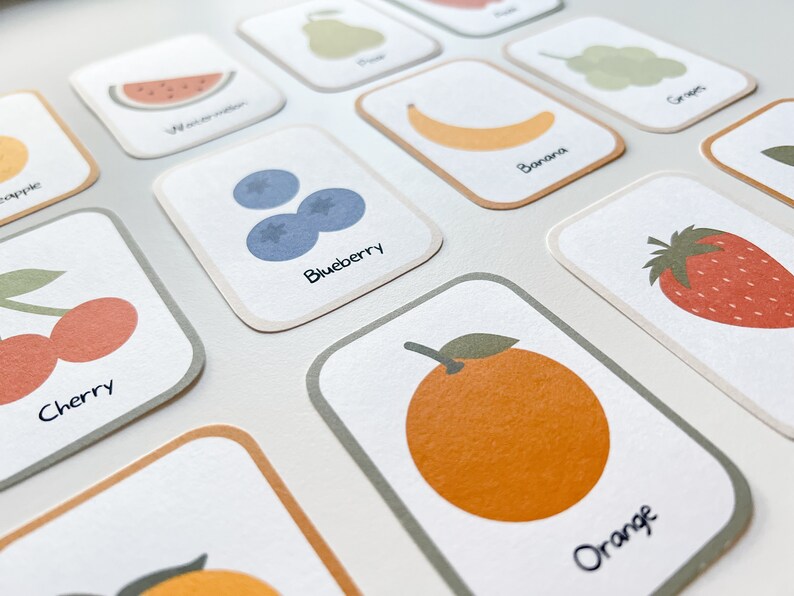 Fruits Learning Flash Cards Busy Book Montessori Printable Homeschool ...