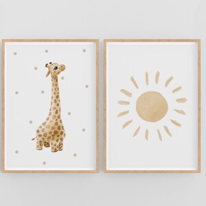 Nursery Wall Art Set : Safari Poster, Numbers Print, Toddler Room Decor ...