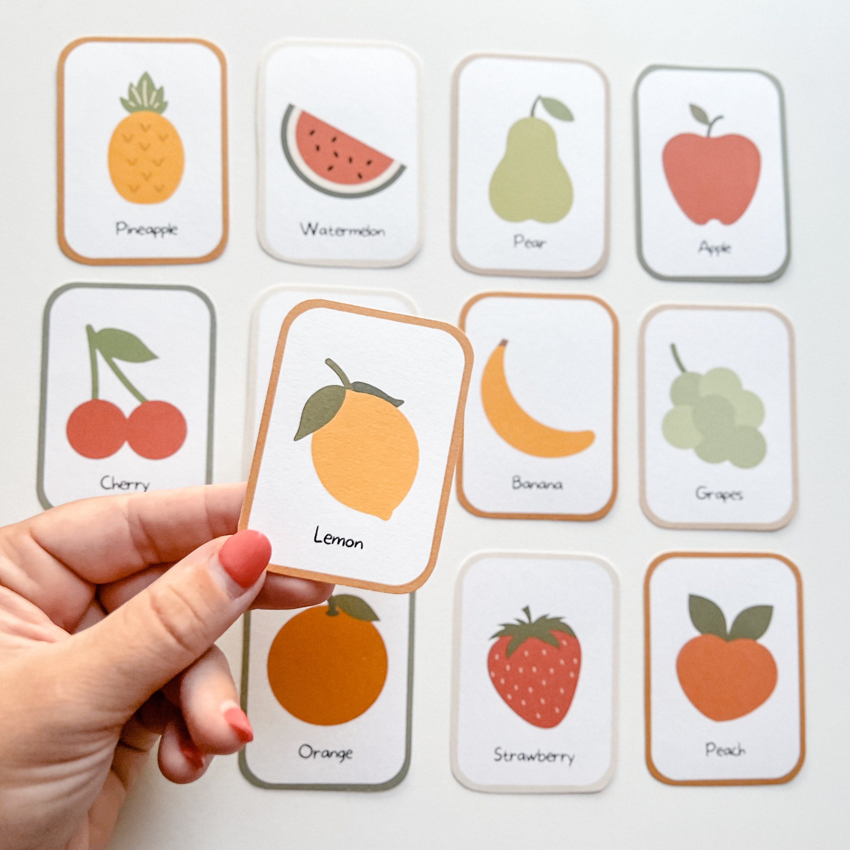 Fruits Learning Flash Cards Busy Book Montessori Printable Homeschool ...