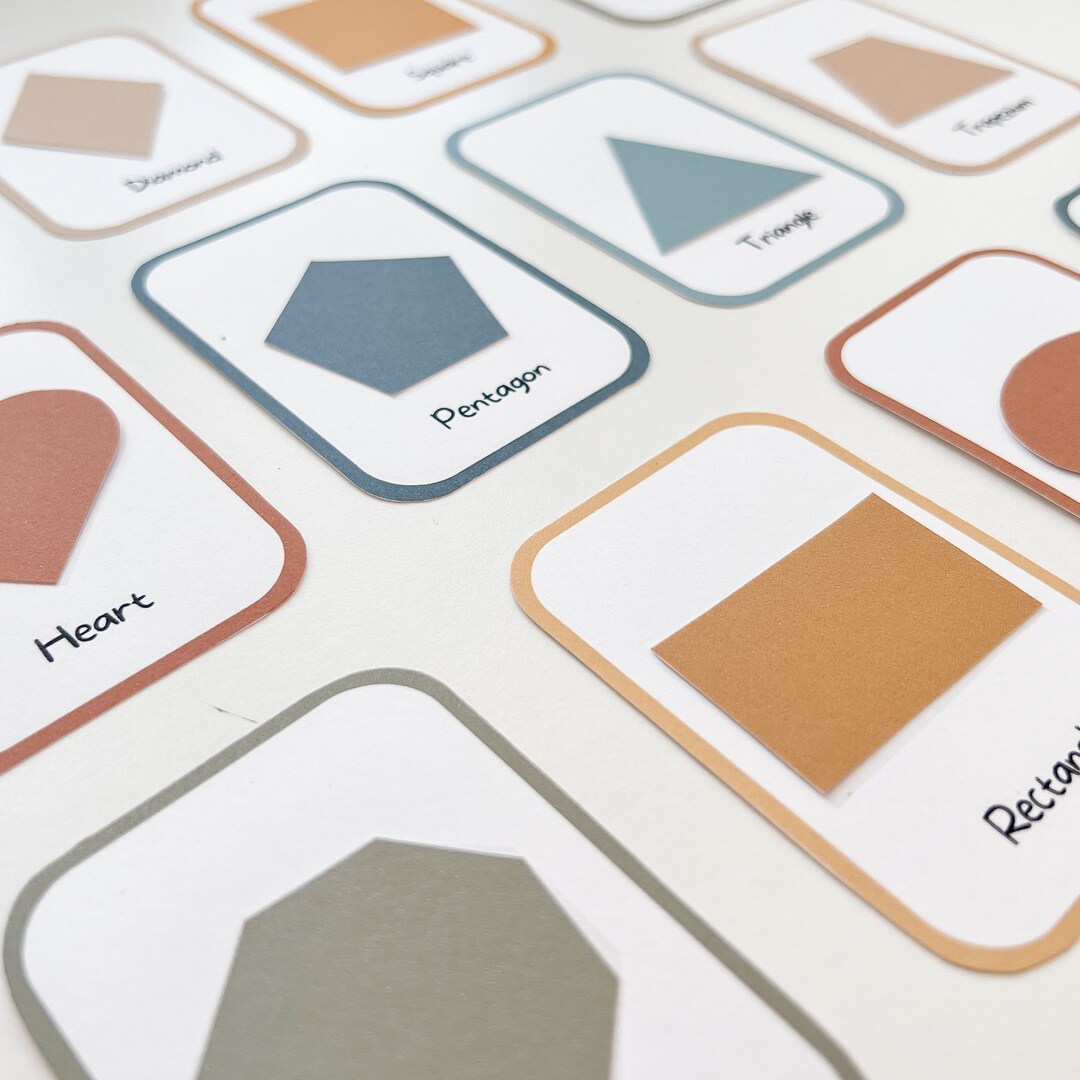 Shape Matching Learning Shape Flash Cards Busy Book Montessori ...