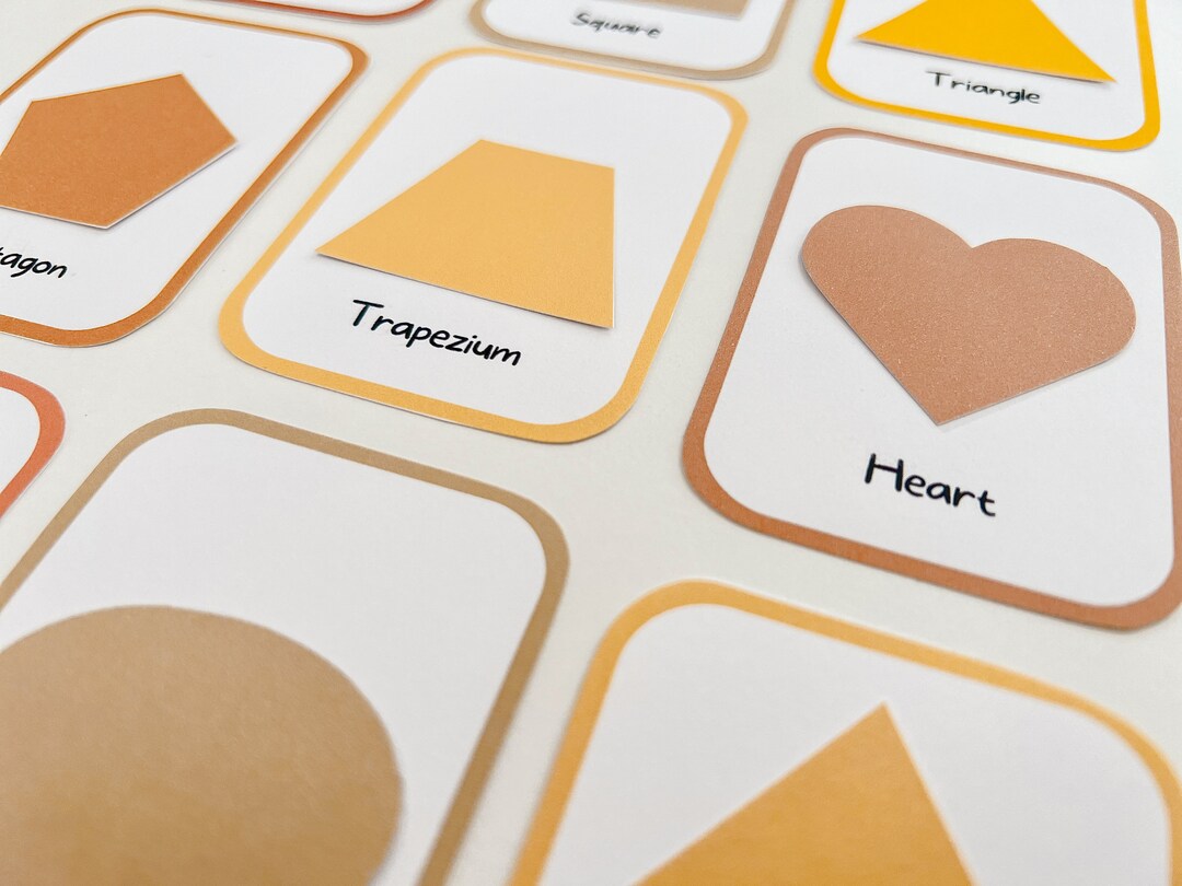 Shape Learning Shape Matching Flash Cards Busy Book Montessori ...