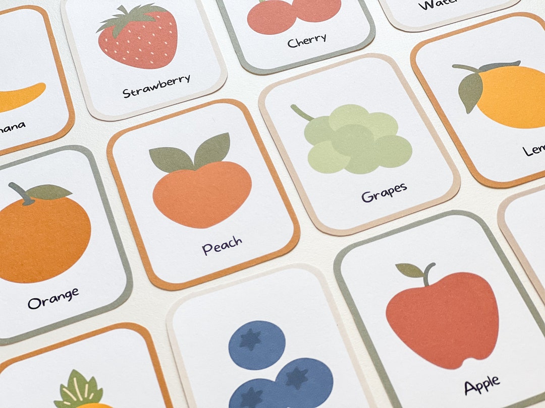Fruits Learning Flash Cards Busy Book Montessori Printable Homeschool ...