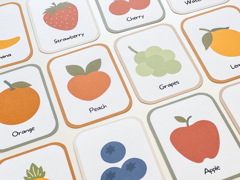 Fruits Learning Flash Cards Busy Book Montessori Printable Homeschool ...