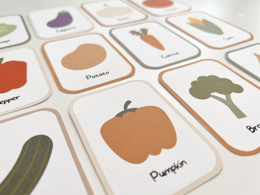Vegetables Learning Flash Cards Busy Book Montessori Printable ...