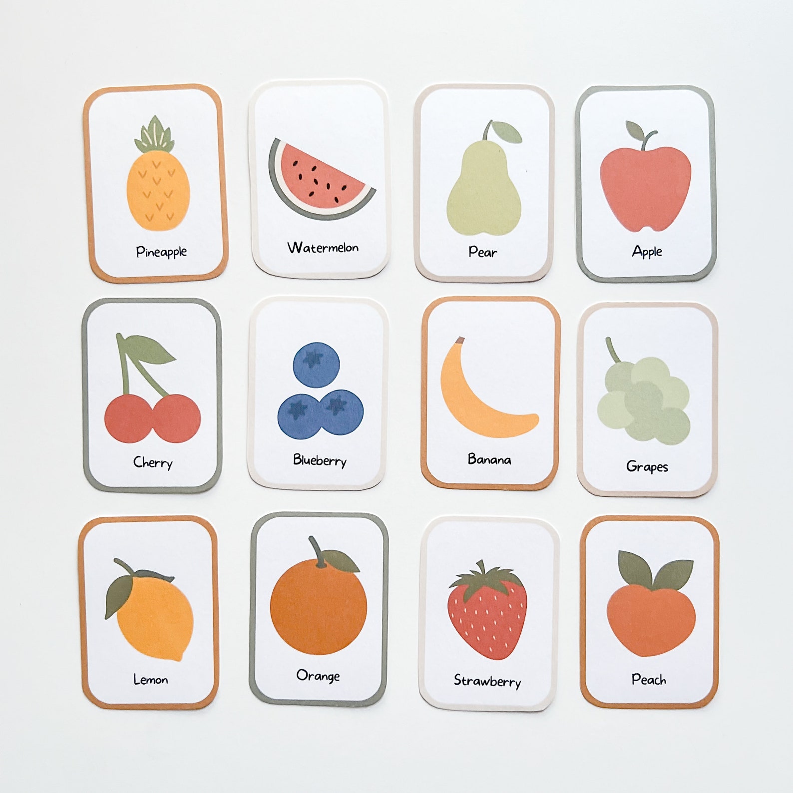 Fruits Learning Flash Cards Busy Book Montessori Printable Homeschool ...