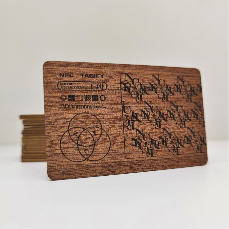 Personalized Wooden NFC Digital Business Card Tap Vcard With - Etsy