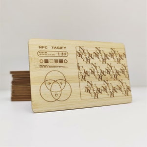 Personalized Wooden NFC Digital Business Card | Tap Vcard With QR Code ...