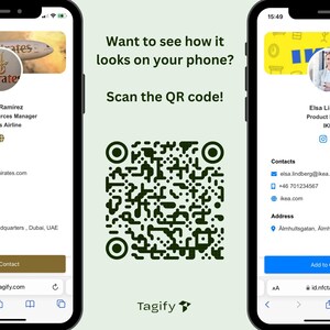 1 X Personalized PVC NFC Digital Business Card | Tap Vcard With QR Code ...