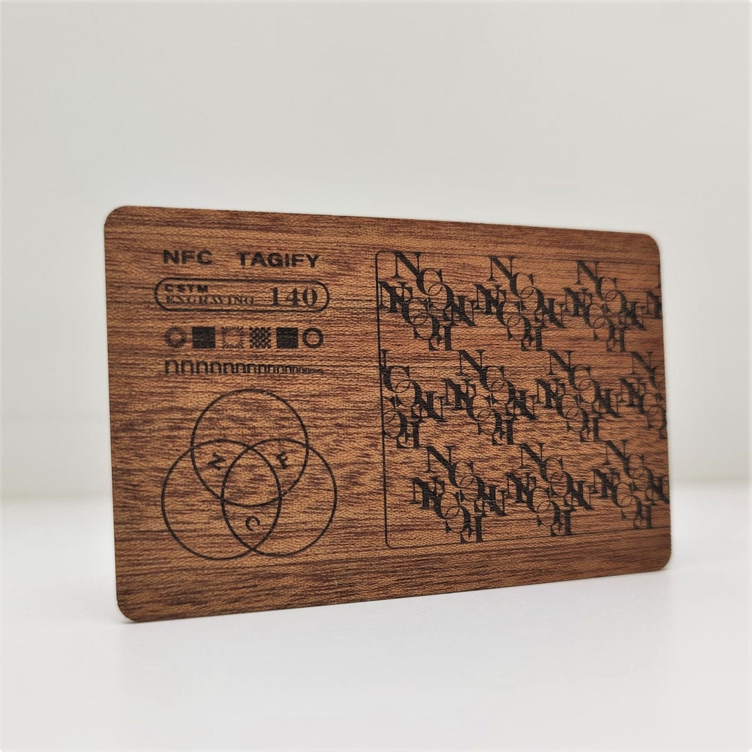 Personalized Wooden NFC Digital Business Card Tap Vcard With QR Code ...